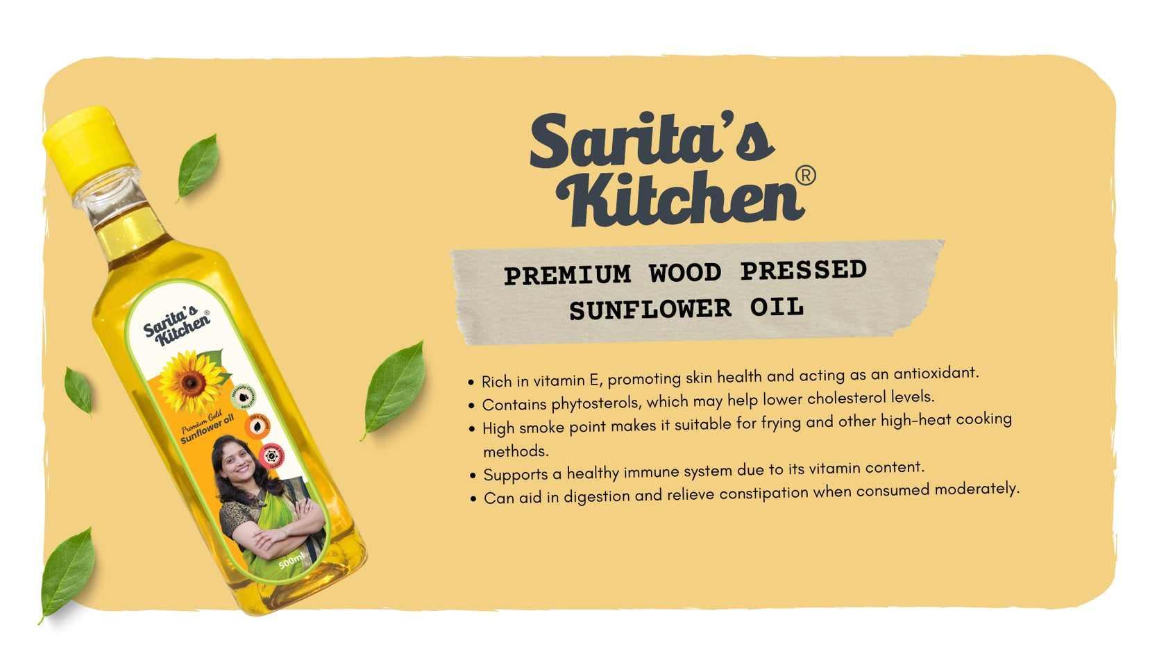 Buy Wood Pressed Sunflower Oil | Sarita’s Kitchen